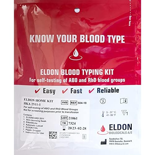 Home Blood Typing Kit with Extra Lancet - 50 Kits Bahrain | Ubuy