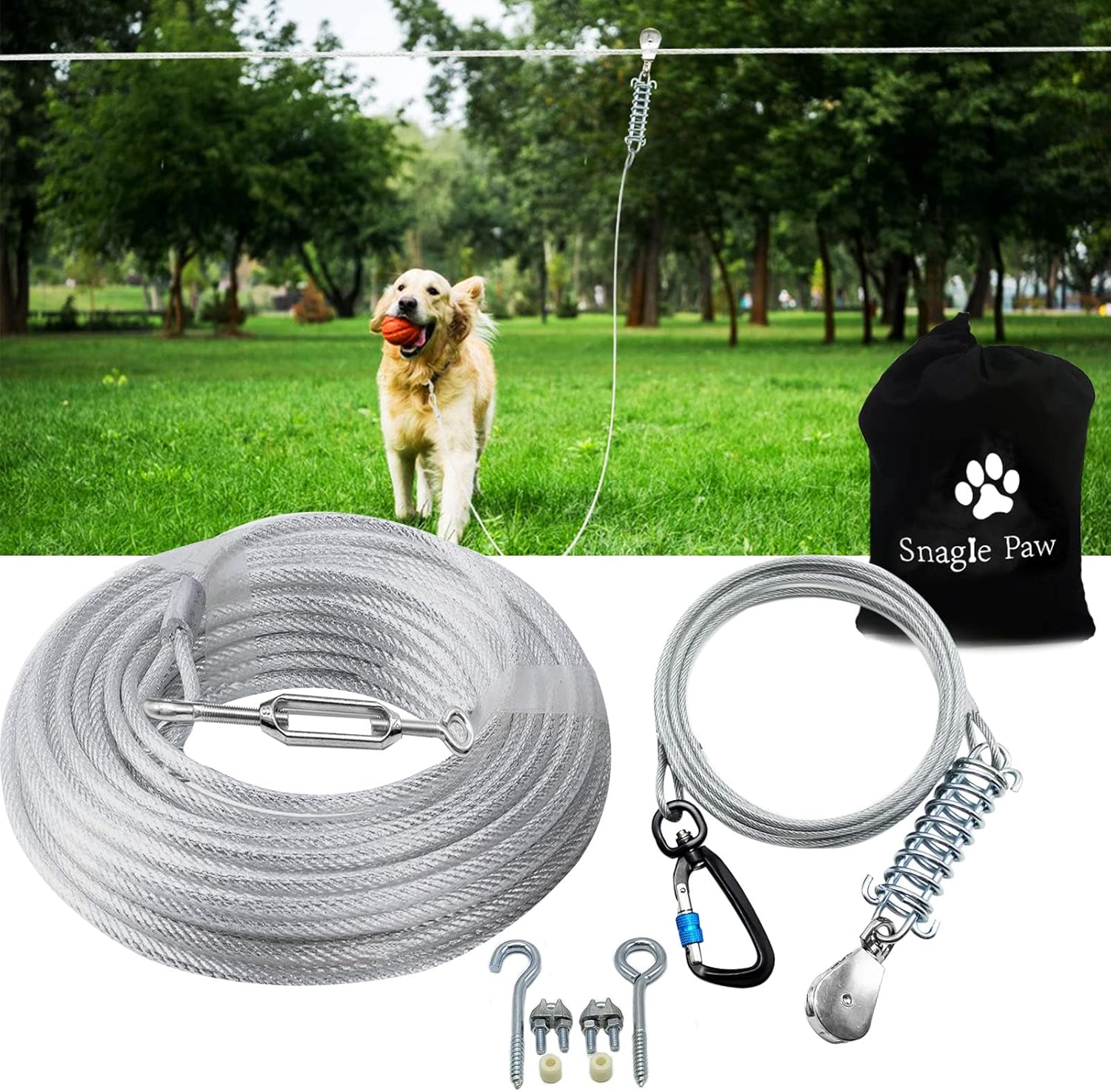 Heavy Duty Dog Trolley System - 50FT Lead for Small, Bahrain | Ubuy